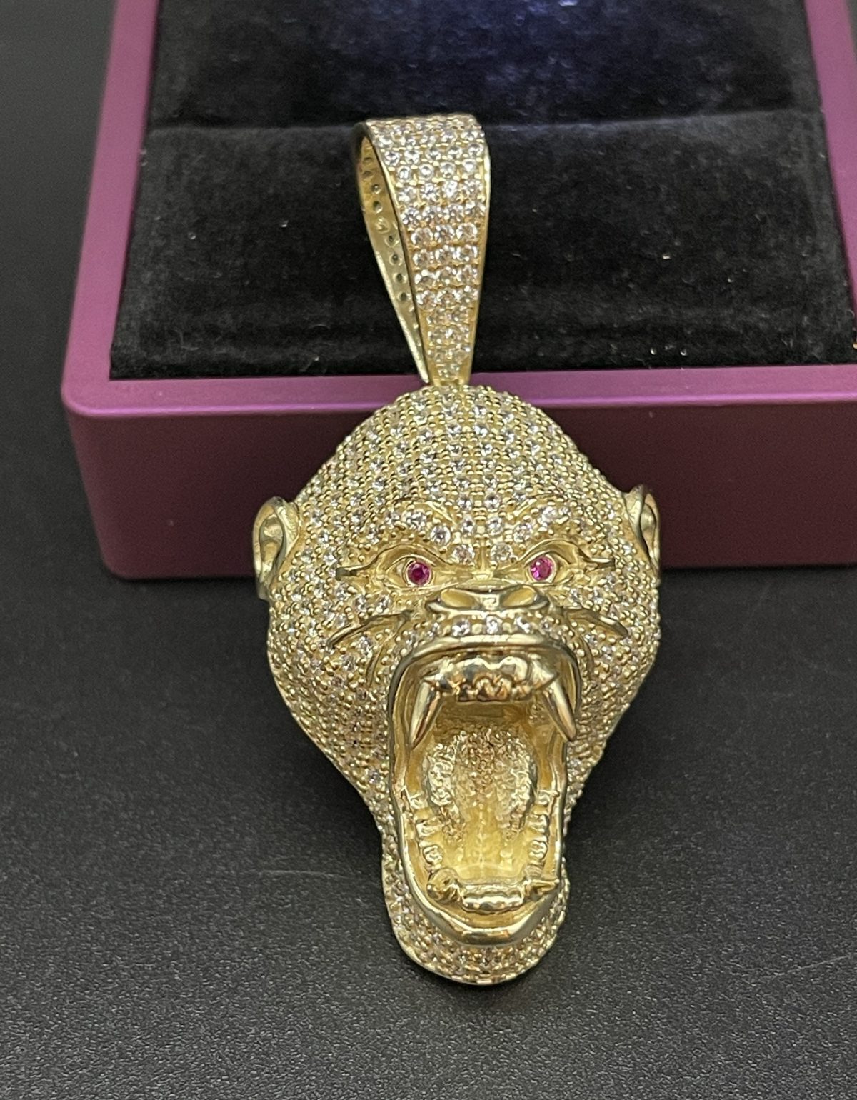 10KT Gold Ape Pendant VJ Diamond Orlando