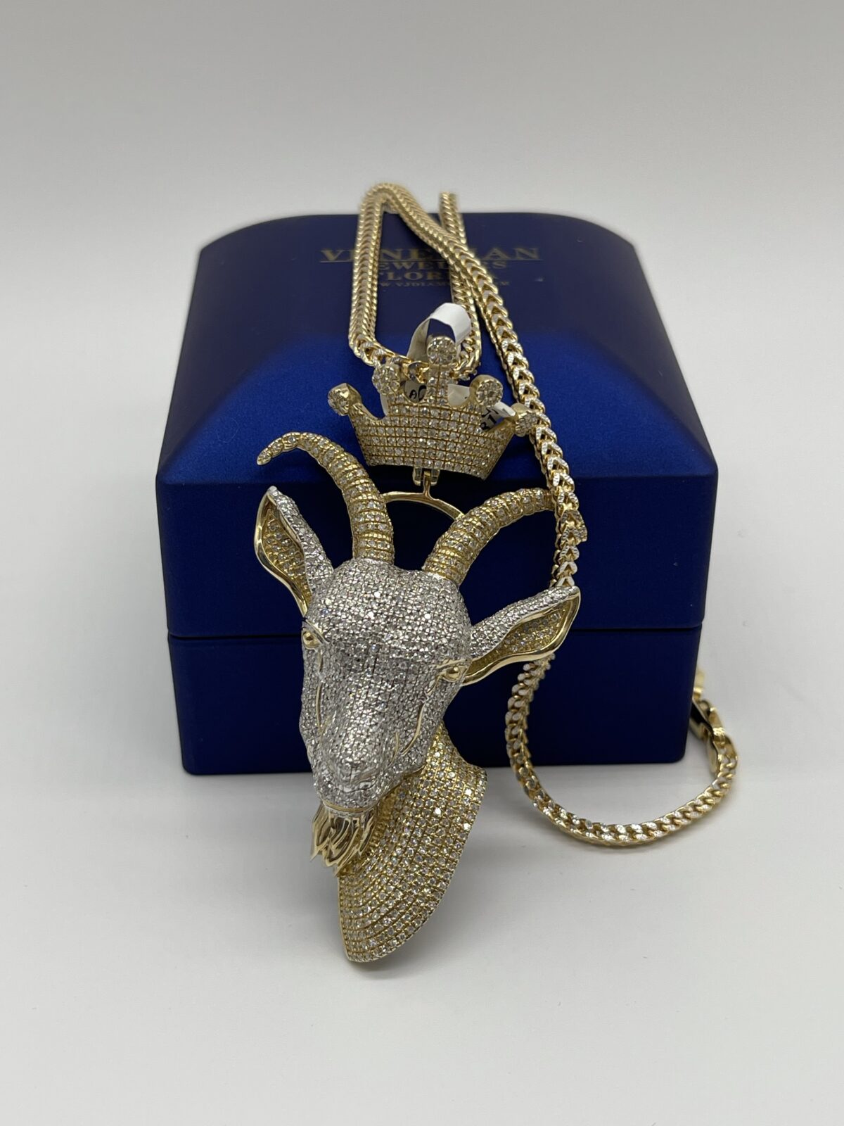 10KT Gold 1.80CT Diamonds Goat Pendant ComboSet – VJ Diamond Sanford ...