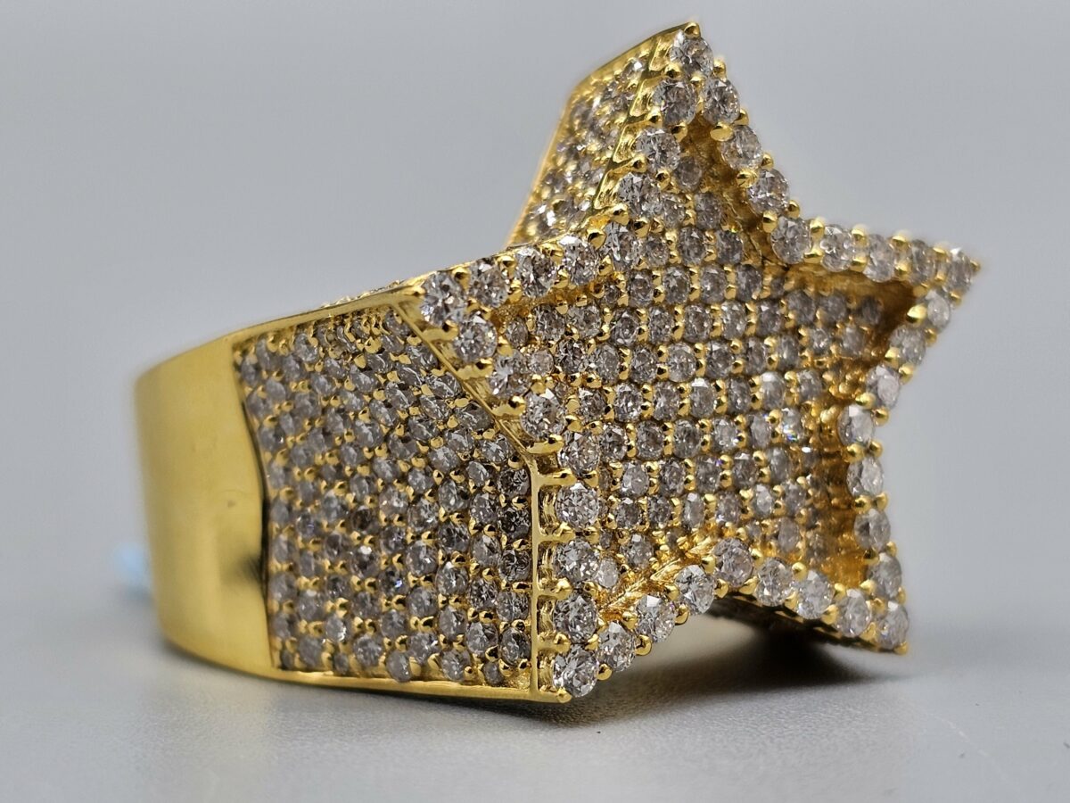 14KT Gold 3.60CT Diamond 5 Point Star Ring – VJ Diamond Sanford Orlando