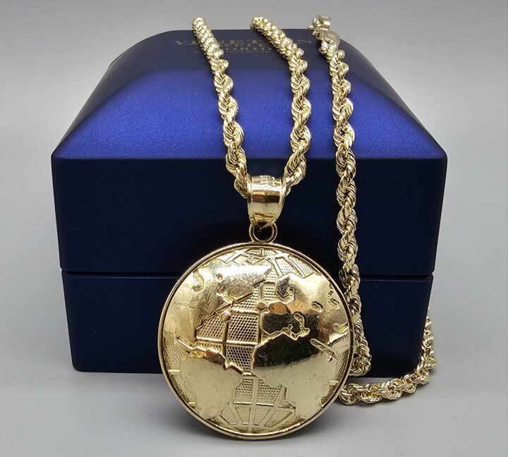 10KT Gold Globe Pendant Comboset VJ Diamond Orlando