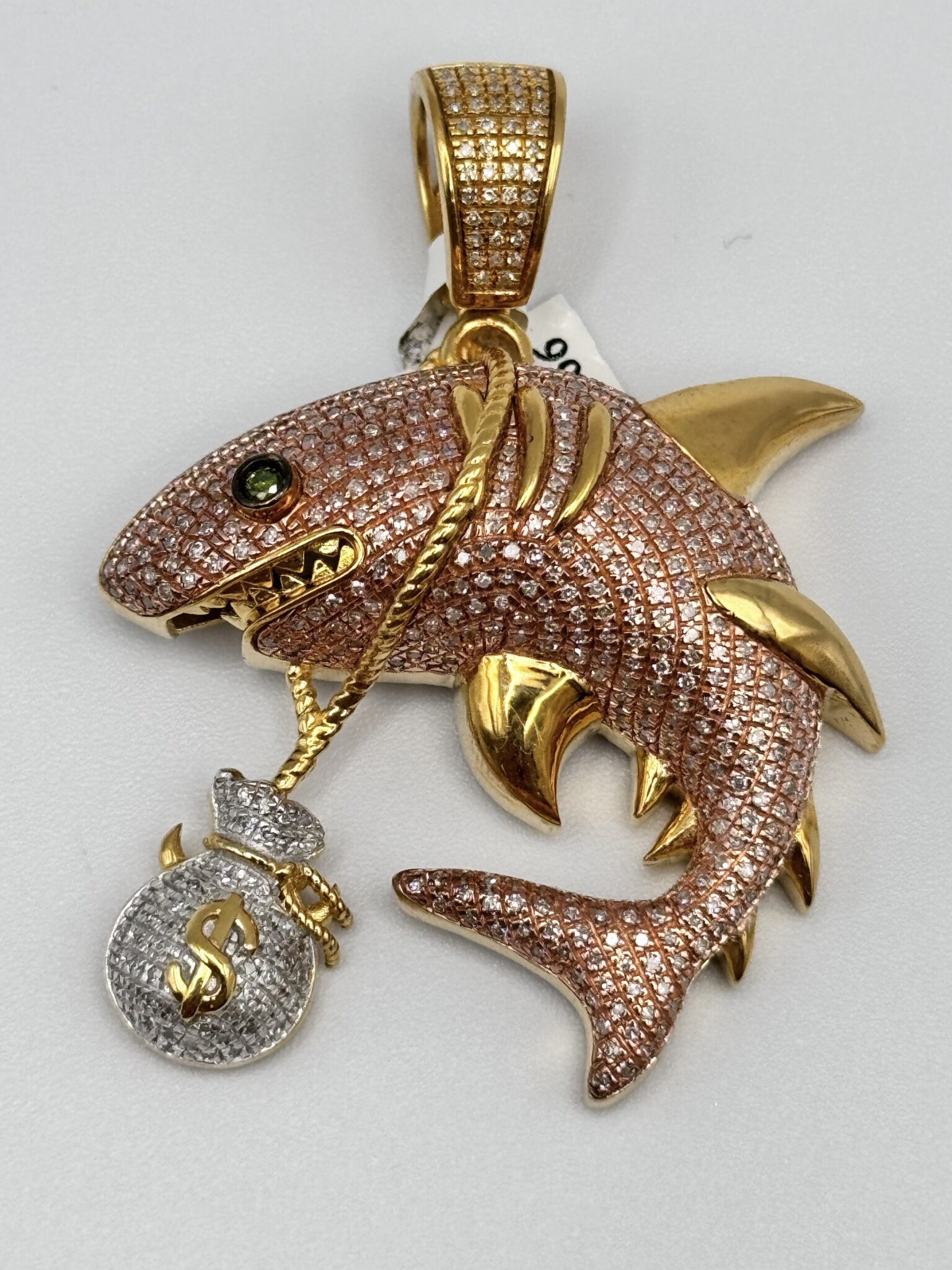 10KT Gold 1.28CT Diamond Shark Pendant VJ Diamond Orlando