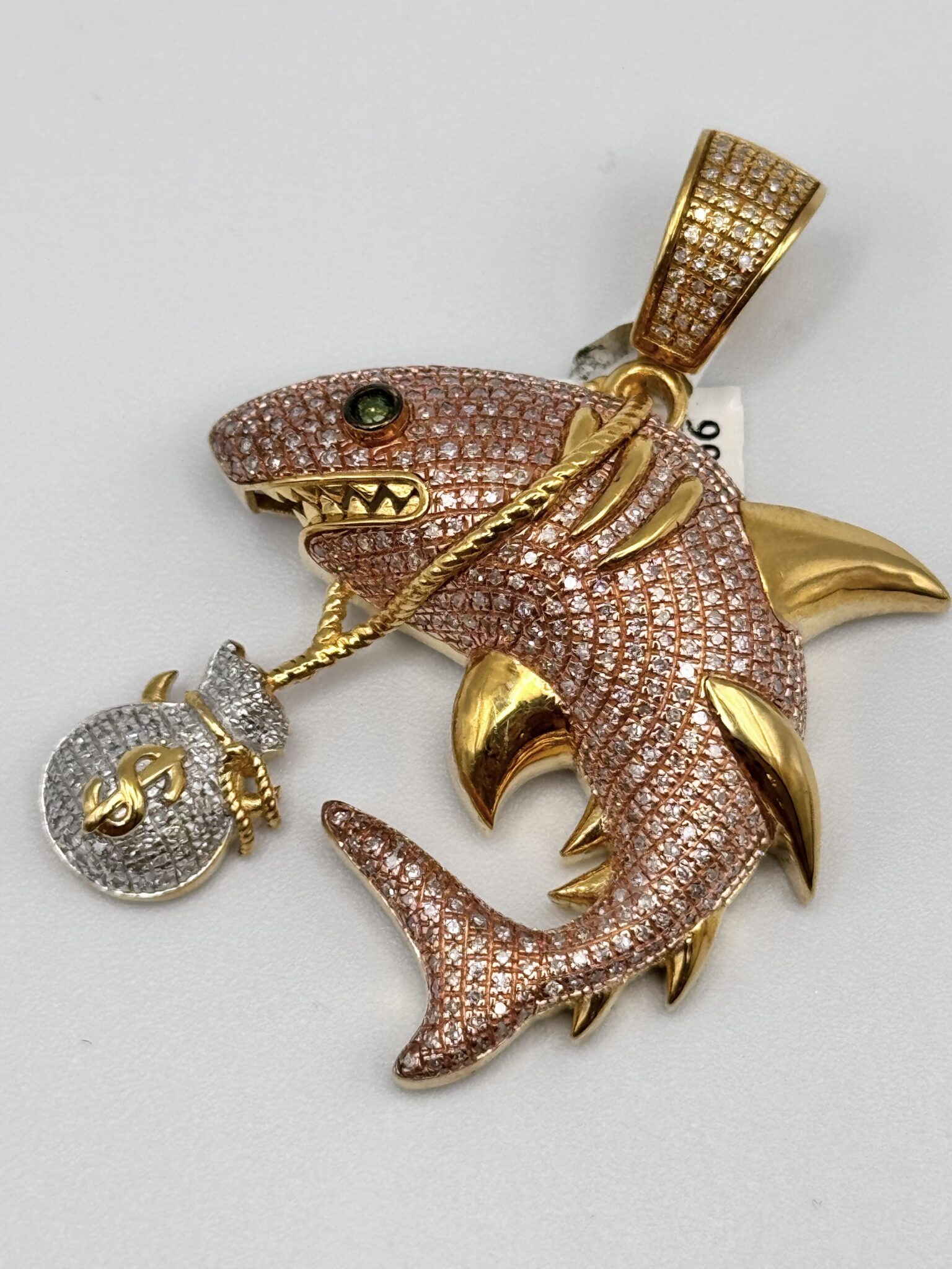 10KT Gold 1.28CT Diamond Shark Pendant VJ Diamond Orlando