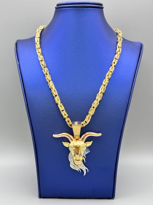 10KT Gold Custom Goat Pendant ComboSet VJ Diamond Orlando