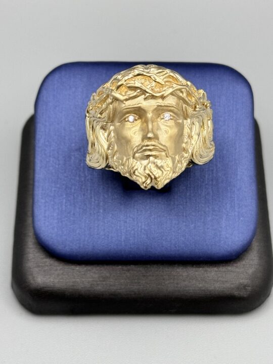 10KT Gold Jesus Face Ring VJ Diamond Orlando