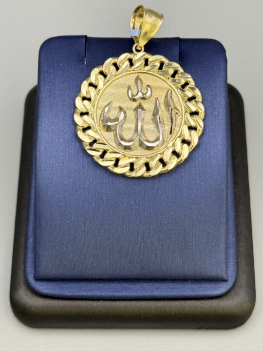 10KT Gold Allah Round Medallion Pendant VJ Diamond Orlando