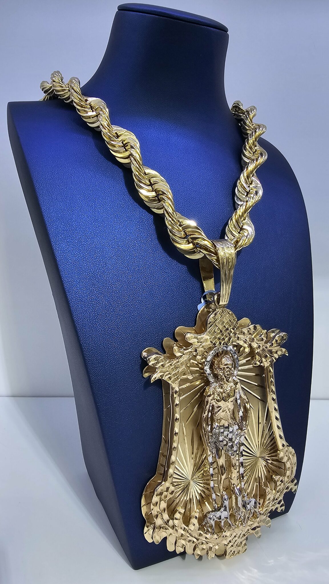 10KT Gold Jumbo St.Lazaro Pendant Comboset VJ Diamond Orlando