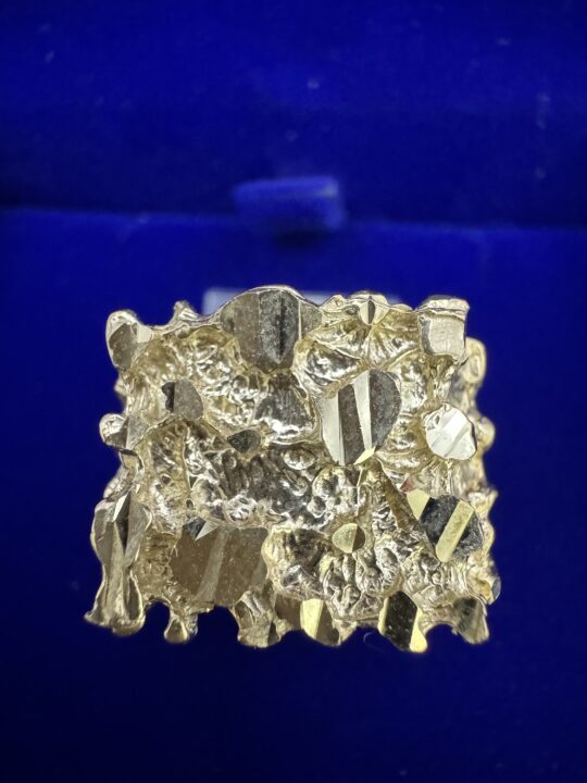 10KT Gold Mens Nugget Ring VJ Diamond Orlando