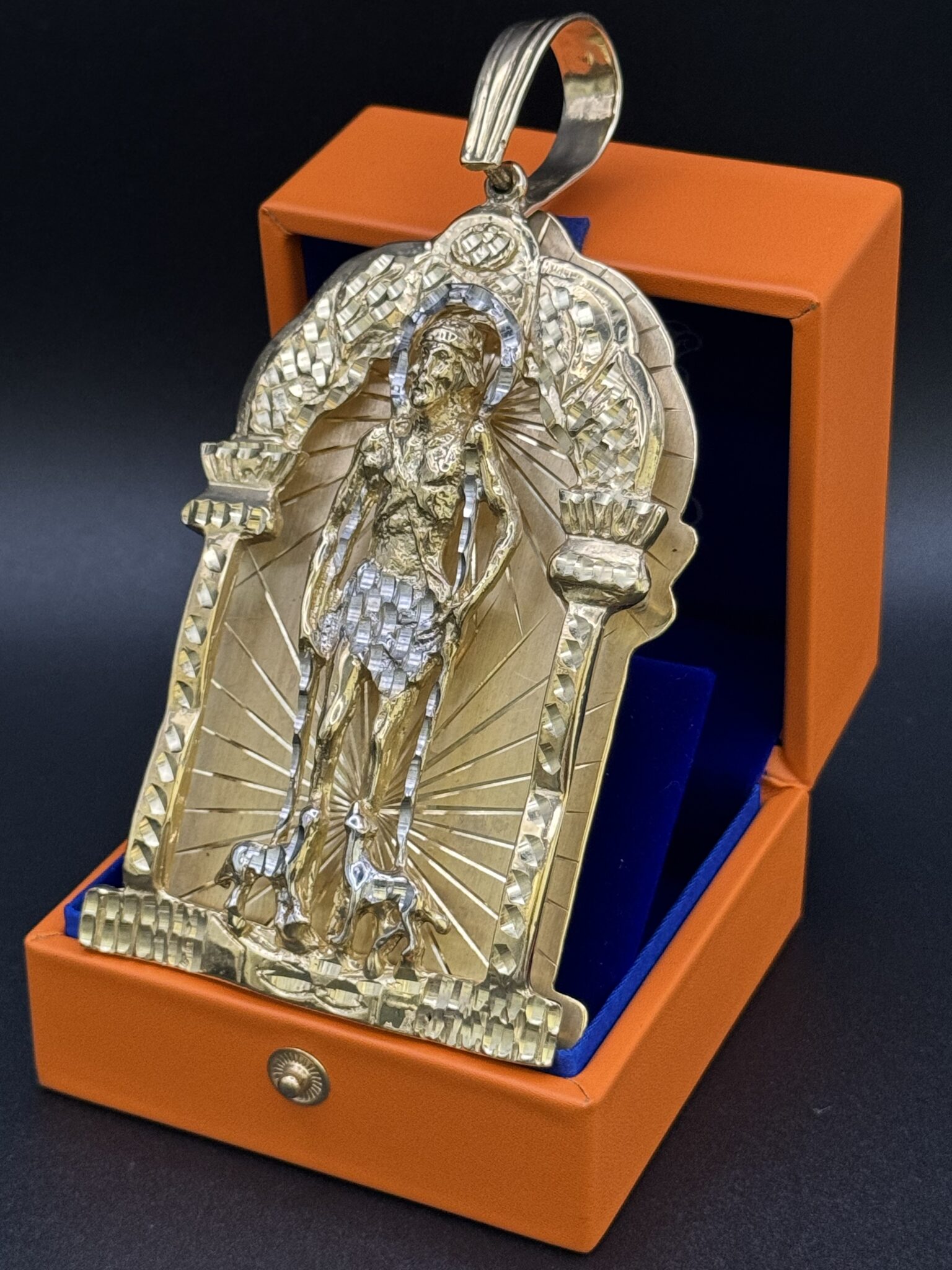 10KT Gold Solid Custom St.Lazaro Pendant VJ Diamond Orlando