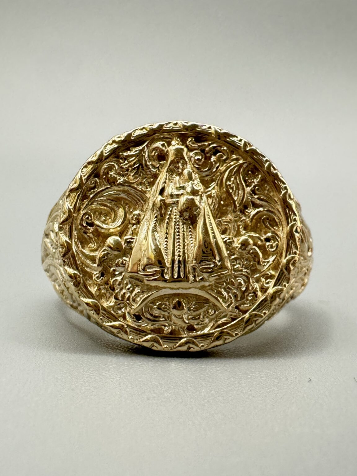 10KT Gold St. Mary Men’s Ring VJ Diamond Orlando