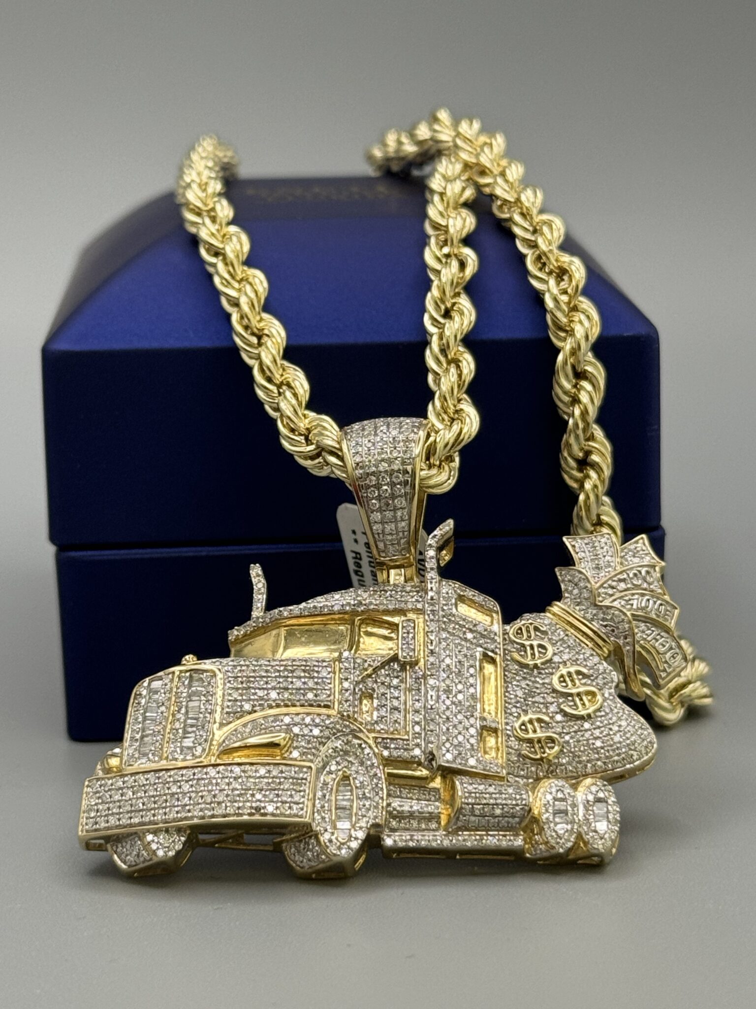 10KT Gold 1.50CT Diamond Money Truck Pendant ComboSet VJ Diamond Orlando