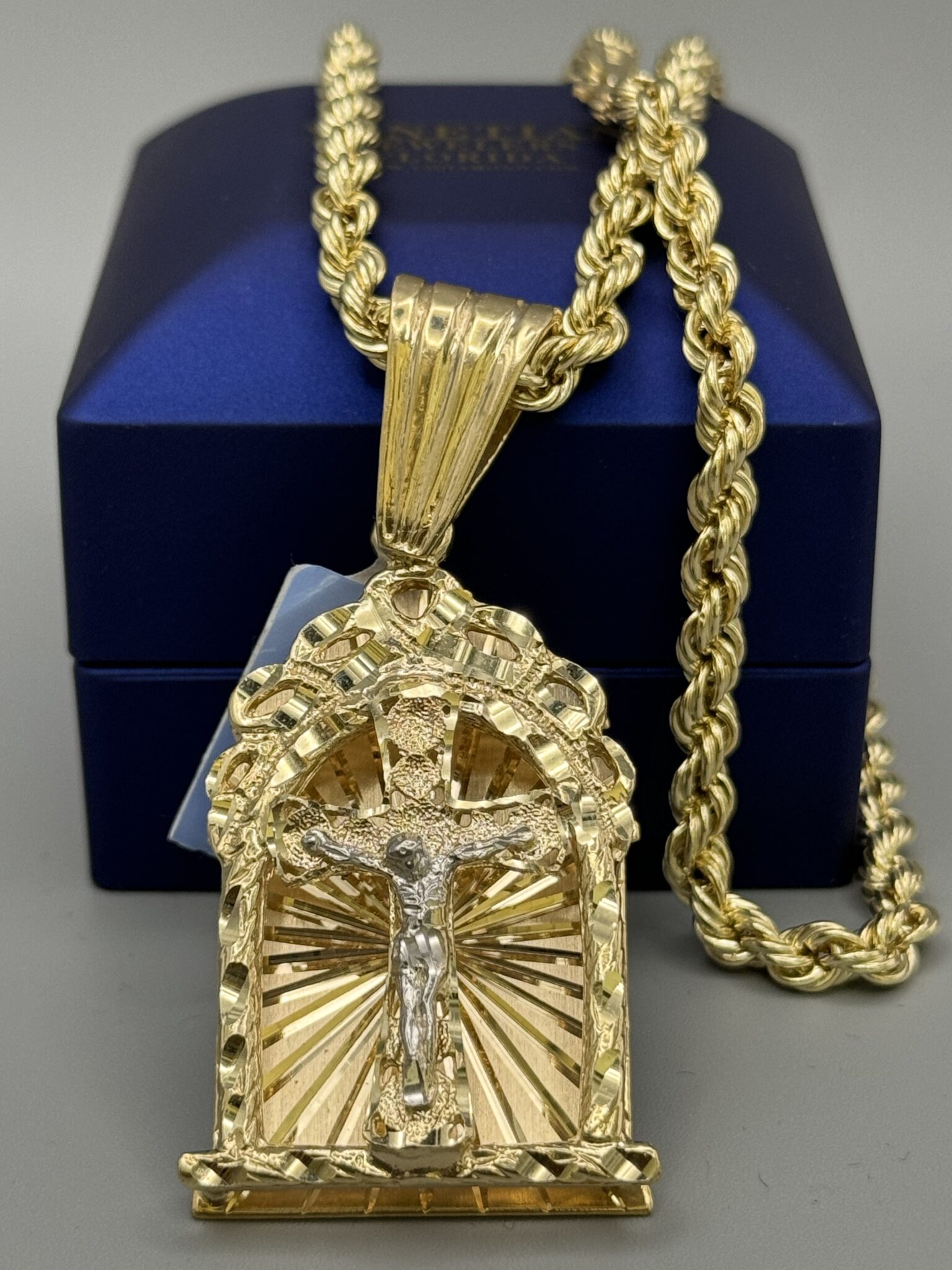 10KT Gold 3D Solid Cross Pendant ComboSet VJ Diamond Orlando